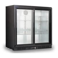 China Stainless Steel Sliding Door Commercial Fridge Freezer Automatic Defrost White 3 Shelves Interior Light 45dB Noise for sale