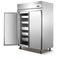 China Sliding Door White Commercial Fridge Freezer 400L 220V Cooling System 2-10.C R134a Refrigerant for sale