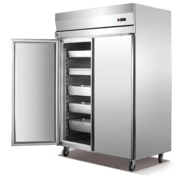 China Sliding Door White Commercial Fridge Freezer 400L 220V Cooling System 2-10.C R134a Refrigerant for sale