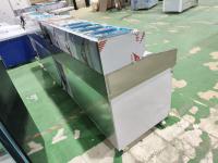 China 1.8M Salad Worktable 3 Doors Undercounter Refrigerated Pizza Prep Table with Top Display for sale