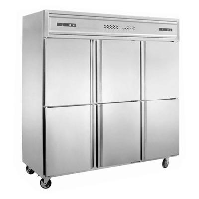 China LED digital display Air Cooling 6 Door Upright Freezer for sale