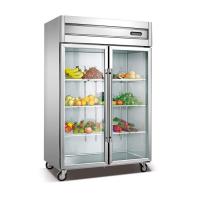 China Air Flow System 360W SS Double Door Upright Chiller for sale