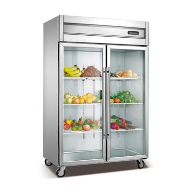 China Air Flow System 360W SS Double Door Upright Chiller for sale