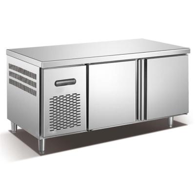 China LED Display 1.5m Fan Cooling Under Counter Chiller 2 Door for sale