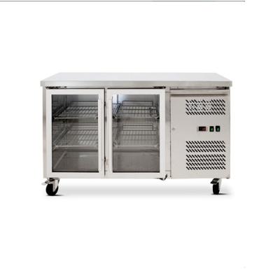 China Stainless Steel Fan Cooling 2 Door Undercounter Chiller for sale