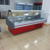 China Curved Glass 2m Supermarket Refrigeration Equipments for sale