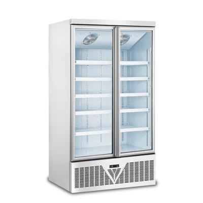 China 2 Door 1060W 1000L Convenience Store Display Cooler for sale