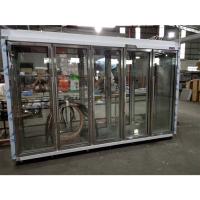 China Fan Cooling Dual Side Upright Display Refrigerator for sale