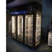 China three swing door 2200mm Upright Fridge Freezer for Beer for sale