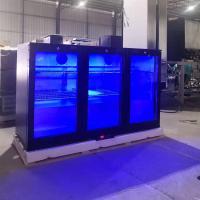 China R134a 330L Undercounter Bar Fridge With 3 Doors Black Color for sale