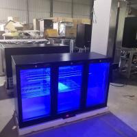 China R134a 330L Undercounter Bar Fridge With 3 Doors Black Color for sale