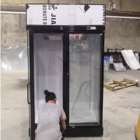 China SABER 1000L Two Upright Glass Door Fridge Embraco Compressor for sale