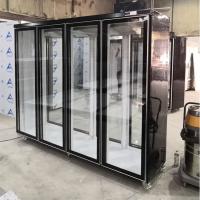China 2500L Reach In Cooler 4 Glass Door Refrigerator For Convenience Store for sale