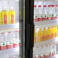 China Black  1000L 2 Glass Door Convenience Store Display Cooler for sale