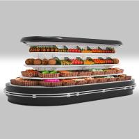 China R404A Oval Type Supermarket Refrigeration Equipments Multideck Display Chiller for sale