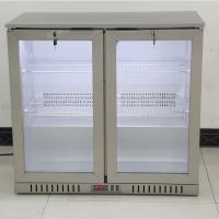 China Stainless Steel Body Two Door Under Bar Refrigerator Beer Fridge 208L for sale