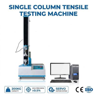 China High Precision Servo Motor Single Column Tensile Testing Machine for Rubber Plastic Textile 50kg 100kg 200kg 500kg for sale