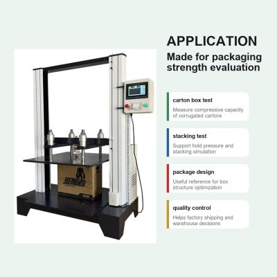 China Computer Servo Corrugated Carton Compression Strength Tester 0.1% Accuracy Box Crush BCT Lab Equipment for sale