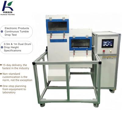 China Huakai IEC 60068-2 Compliant Tumbling Barrel Drop Tester Drum Drop Testing Machine for Telephone Electronic Products for sale