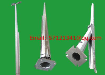 China Hot Dip Galvanized Hinged Poles, Hot Dip Galvanized Collapsible LED Lighting Pole, HDG Finished LED Solar Lighiting Pole for sale