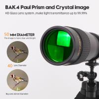 China SABPACK BAK4 Zoom Monocular Mobile Phone Telescope 10-300x40 With Smart Phone Clip for sale