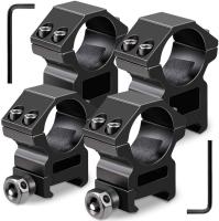 China 1 Inch Scope Rings Set Of 4, 2 Pieces High Profile Scope Mounts 2 Pieces Medium Profile Scope Rings for sale