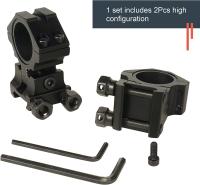 China 1 Inch Picatinny Rail Mounts For Scopes Adjustable Height Tactical Scope Rings for sale