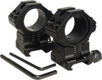 China 1 Inch Picatinny Rail Mounts For Scopes Adjustable Height Tactical Scope Rings for sale