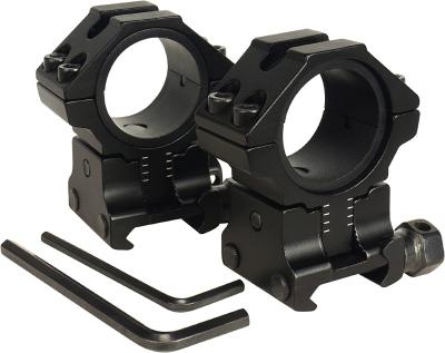 China 1 Inch Picatinny Rail Mounts For Scopes Adjustable Height Tactical Scope Rings for sale