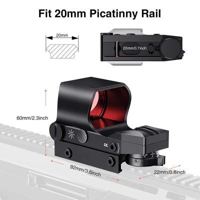 China Tactical Laser 4 Reticle Red Dot Reflex Sight Scope 92x43x60mm for sale