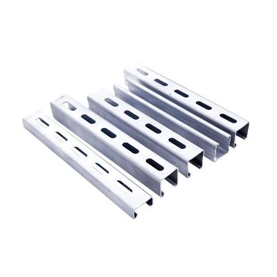 China Galvanized Steel Slotted C Channel Unistrut 0.8-3.0mm Thickness with ISO9001 Certification for Cable Support Systems for sale