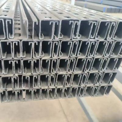 China Perforated C Channel Steel Rails 0.8-3.0mm Thickness Galvanized Strut for Industrial Construction for sale