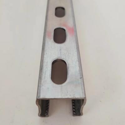 China Galvanized C Channel Steel Rack 1/5-Inch Thick with Perforated Design for Cable Tray Support Systems for sale