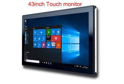 China 43 Inch Big Screen DVI Capacitive Touch Panel Monitor 1080P 10 Points for sale