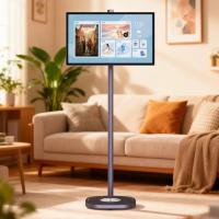 China LCD Touchscreen Portable Smart TV Stand Waterproof Rechargeable with Wheels for sale