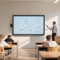 China 65 Inch B type AI Empowered Smart Interactive Whiteboard with Android 14 and 48MP Camera for Education and Conference for sale