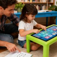 China 43 Inch New Product Recreation Center Restaurant Game Lcd Coffee Display Menu Table Touch Screen Price for sale