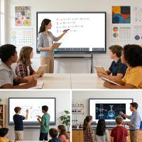 China 98 Inch Interactive Smart Board AI Education Board with Dual Color Annotation Google AI and Low Blue Light Protection for sale