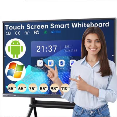 China Tempered Glass Anti-vandalism 40 Touch Points 86 Inch AI Education Board for Classroom Teaching for sale
