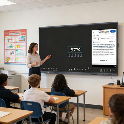 China 4K AI Education Board with Voice Activated Tracking Palm Erasure QR Code Sharing and TÜV Low Blue Light ETTO Smart Board for Teachers for sale