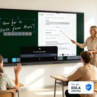 China 98 Inch Google Certified Digital Touch Display with Gemini AI Low Blue Light and Android 15 for Large Auditorium for sale