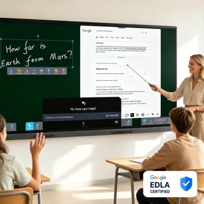 China 98 Inch Google Certified Digital Touch Display with Gemini AI Low Blue Light and Android 15 for Large Auditorium for sale