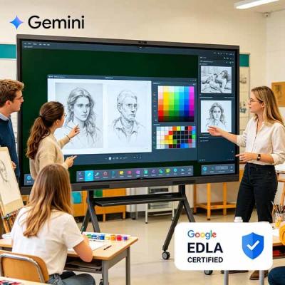 China 65 Inch AI Education Board ETTO Advanced 4K Smart Board with Google GMS and AI Voice Control for K12 Teaching for sale