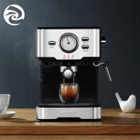 China Italian 220V Home Coffee Machine With Milk Frother Black for sale