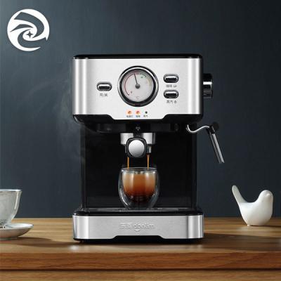 China Italian 220V Home Coffee Machine With Milk Frother Black for sale