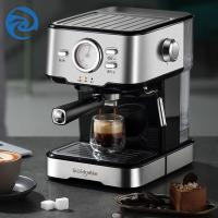 China Italian 220V Home Coffee Machine With Milk Frother Black for sale