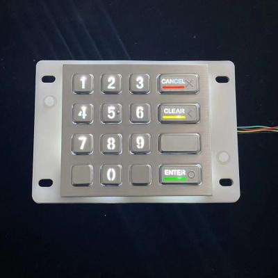 China Waterproof Backlit Numeric Keypad Stainless Steel Luminous Metal 16 Keys USB GZ-B009083 for sale