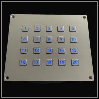 China Stainless Steel Backlit Numeric Keypad 20 Keys LED Illuminated Metal Keyboard 166mm x 145mm for sale