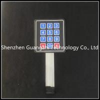 China Industrial Waterproof Membrane Keypad 3x4 Matrix 0.45mm Key Travel 69.2x76.9mm for sale