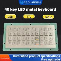 China PINPAD 40 key LED waterproof metal keyboard GZ-C001055 R232 interface for sale